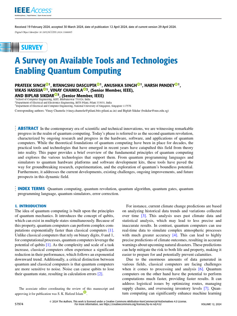 A Survey On Available Tools and Technologies Enabling Quantum Computing ...