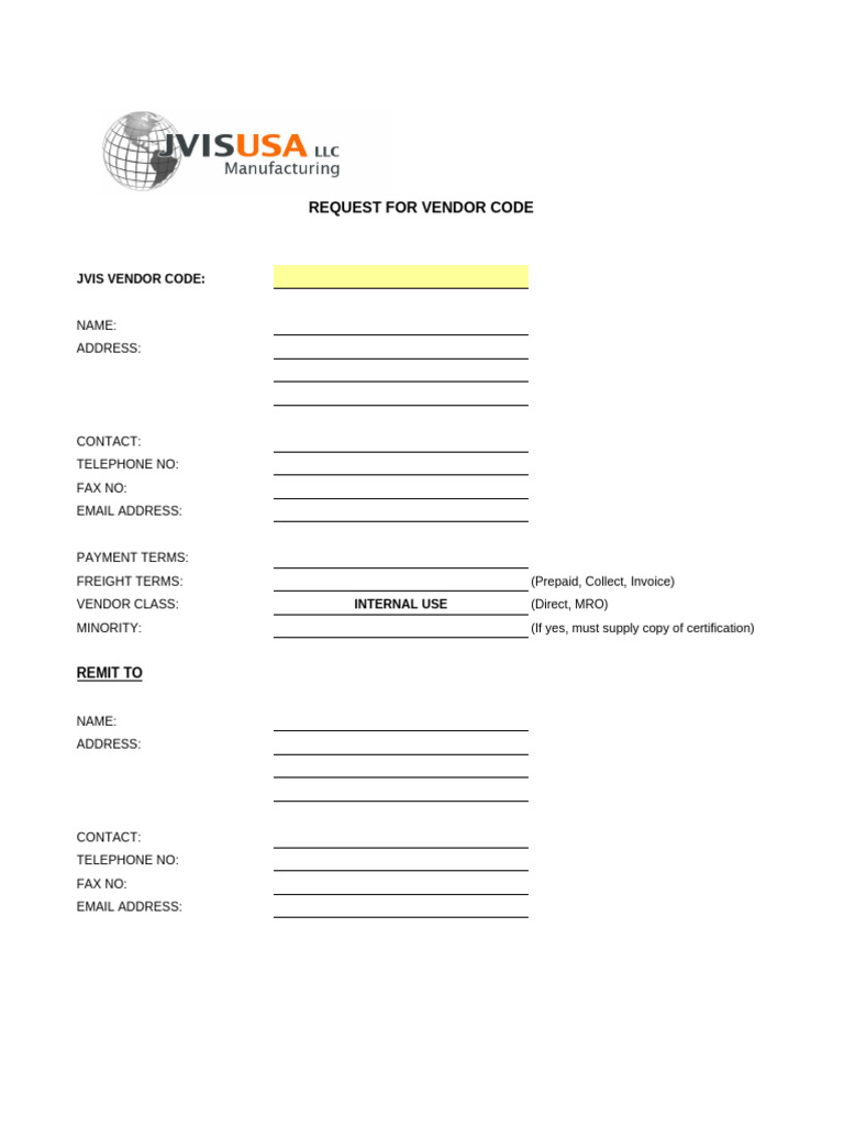New Vendor Form | PDF