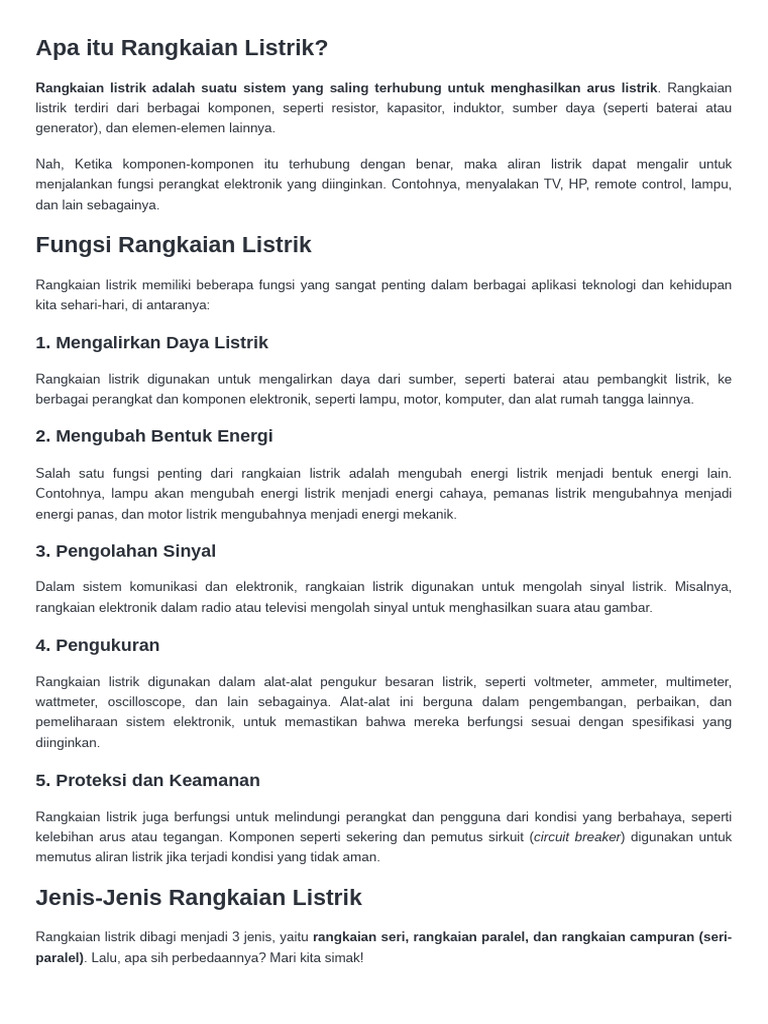 Apa Itu Rangkaian Listrik.pdf | PDF