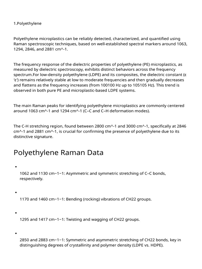 PET and Polystyrene Raman Peaks Analysis | PDF | Polyethylene | Raman ...