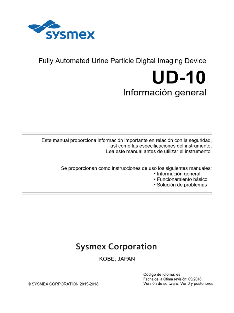 Dispositivo Digital de Imágenes de Orina UD-10 | PDF | Laboratorios ...