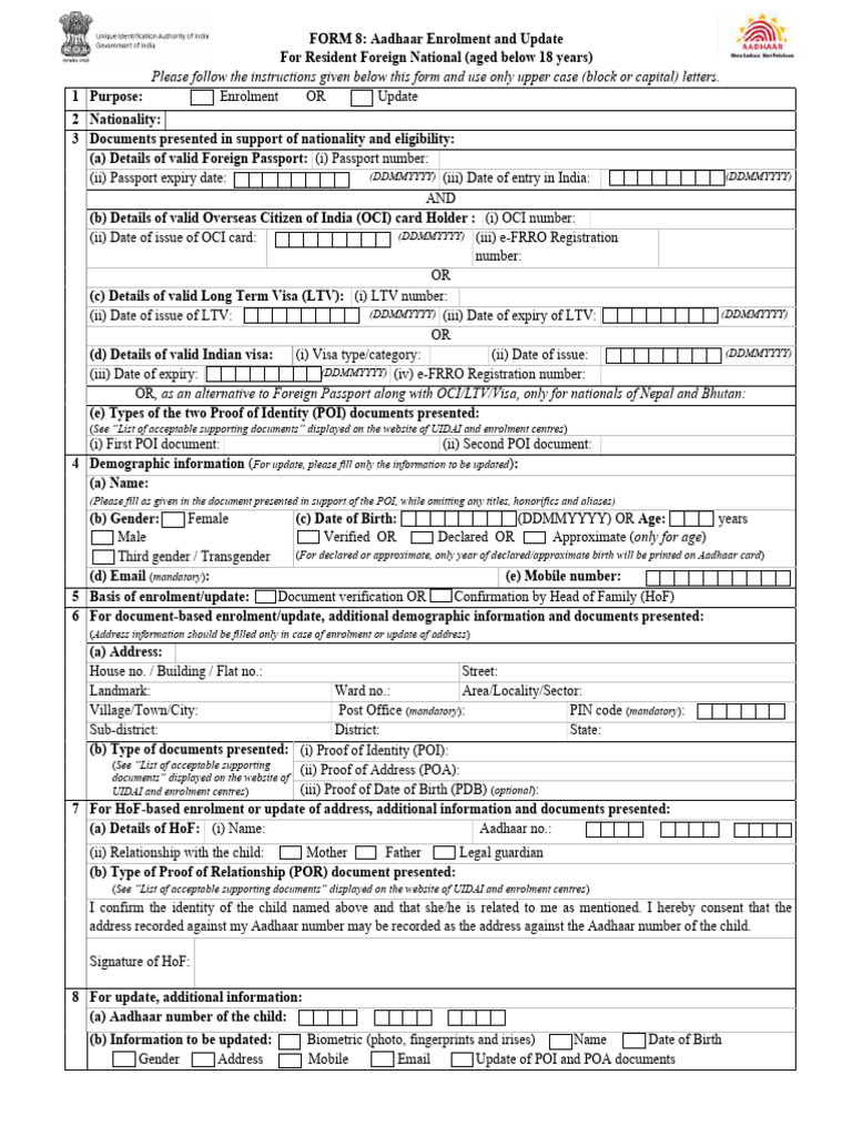 Form 8 Eng | PDF | Authentication | Government And Personhood