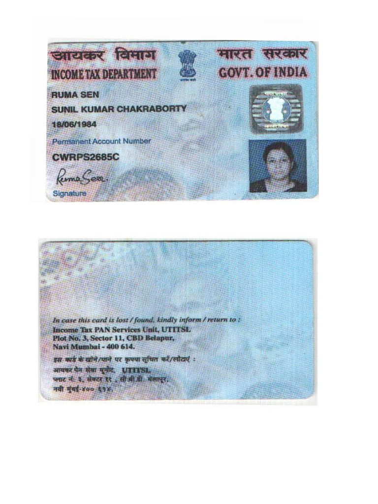 Ruma Sen Pan Card | PDF