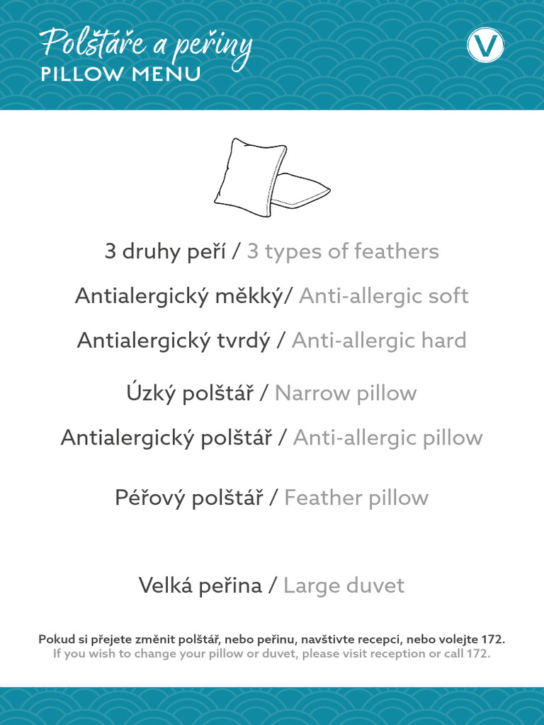 Pillow Menu | PDF