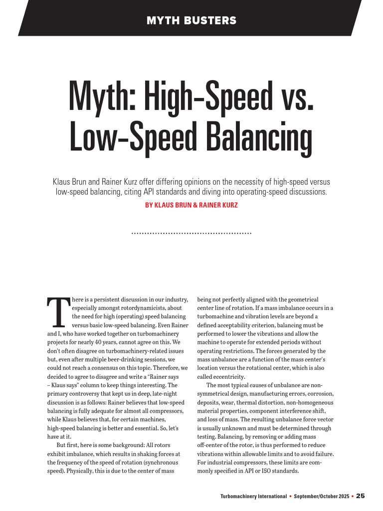 High-Speed vs. Low-Speed Balancing | PDF | Mechanical Engineering
