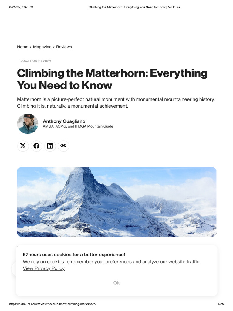 Matterhorn Climbing Guide: Key Insights | PDF | Mountaineering