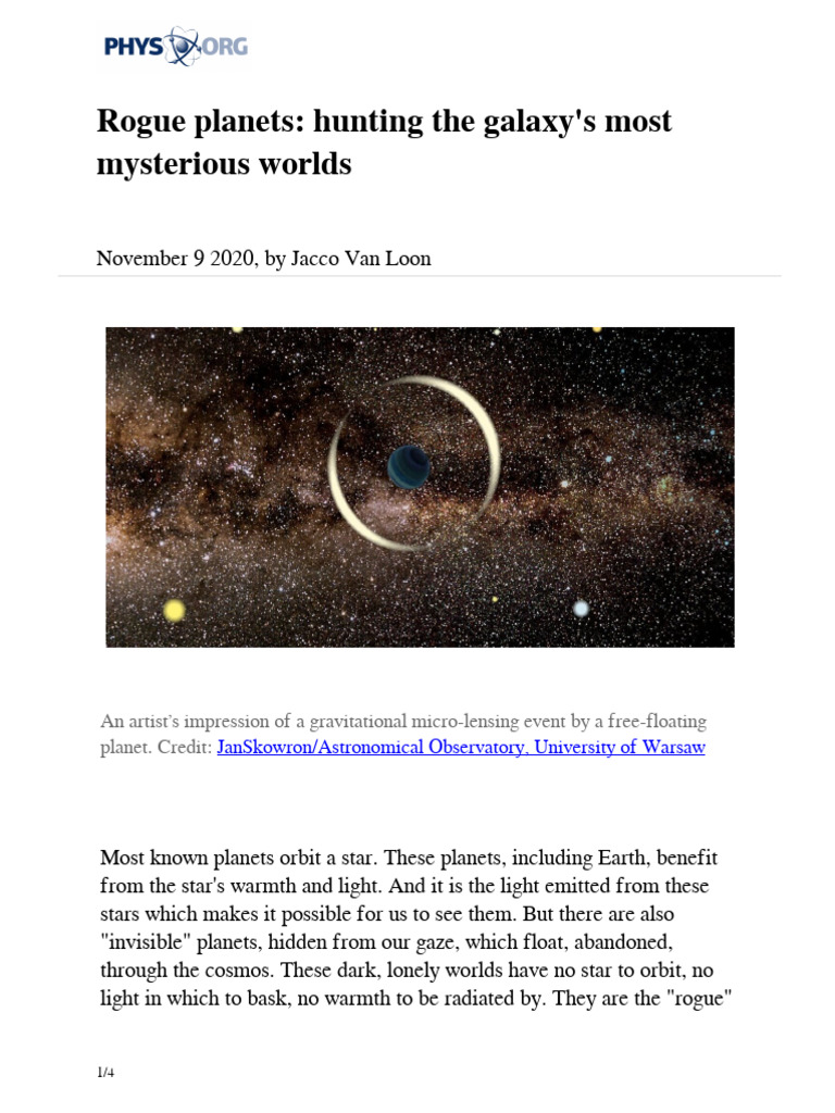 2020 11 Rogue Planets Galaxy Mysterious Worlds | PDF | Stars | Planets