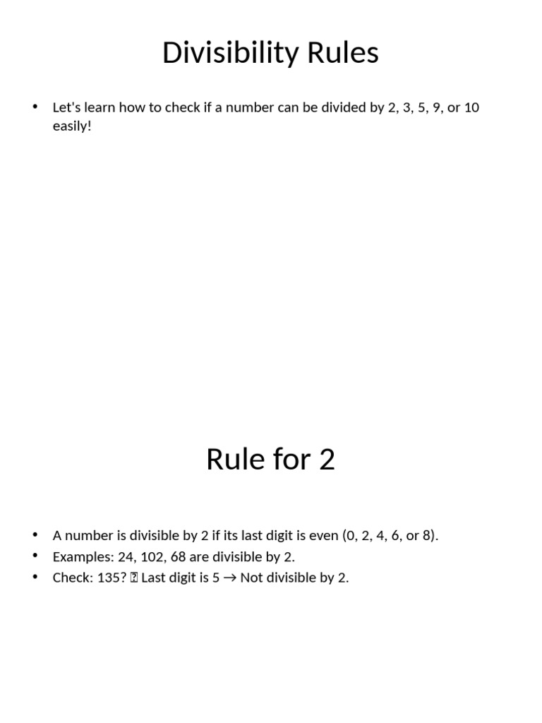 Divisibility Rules Lesson | PDF