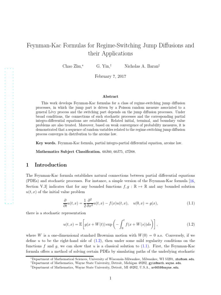 Feynman-Kac Formulas For Regime-Switching Jump Diffusions and Their ...