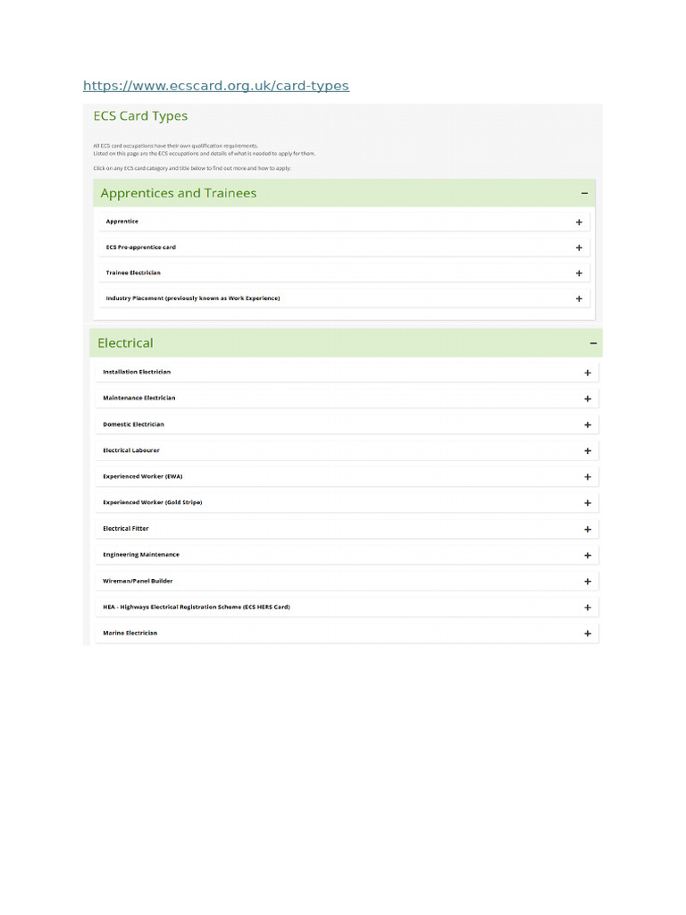 ECS Managers Card Overview | PDF