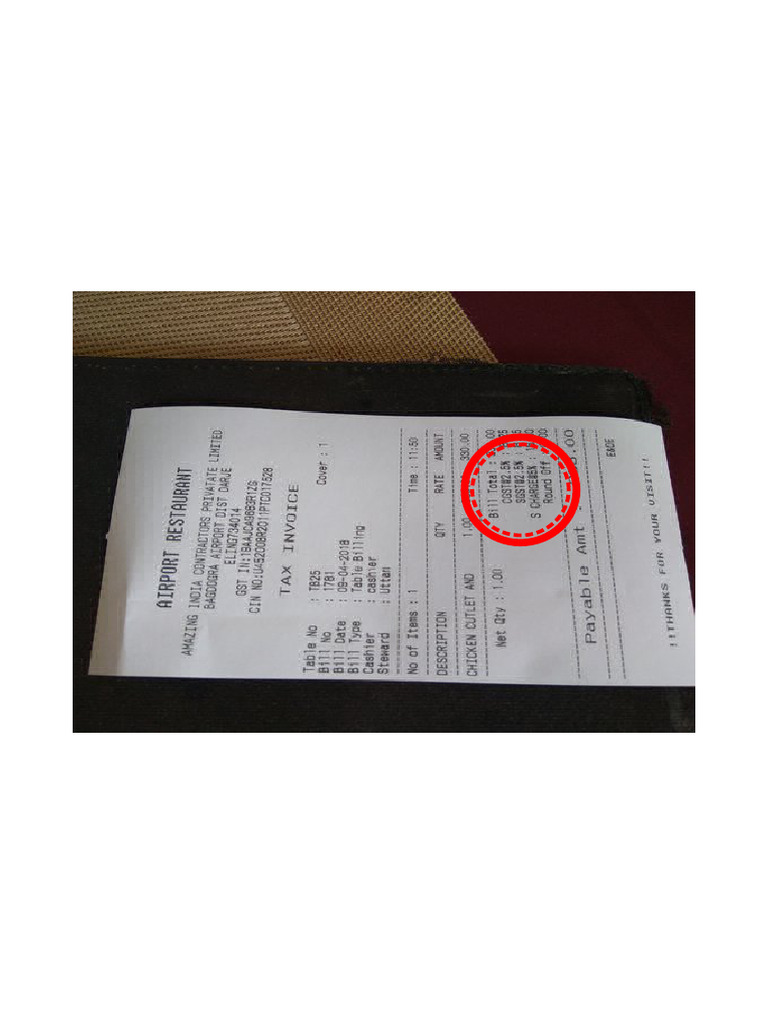 Lounge Bill Image Based Paid | PDF