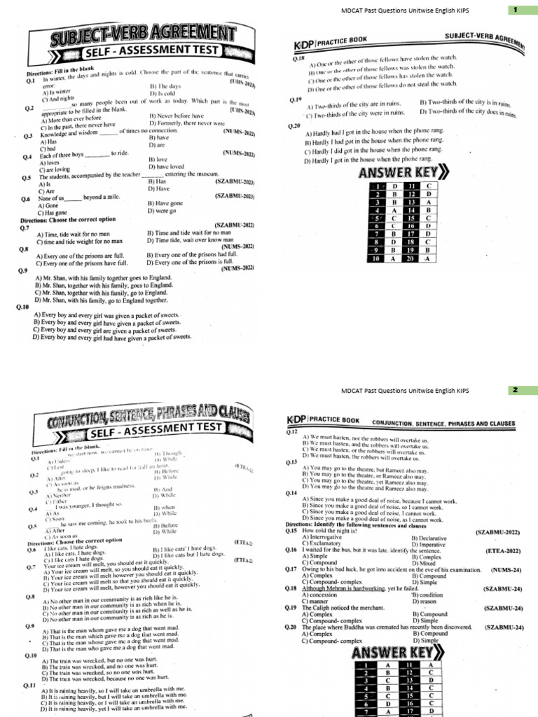 Mdcat English PQ | PDF