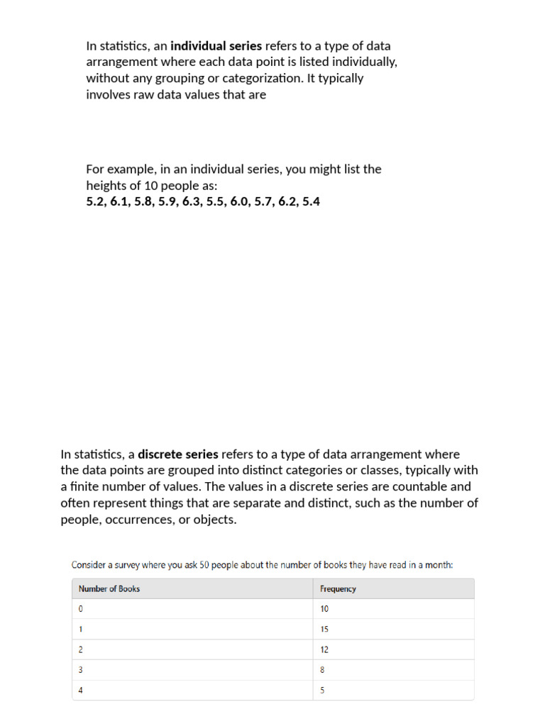 Understanding Individual, Discrete, and Continuous Series | PDF ...