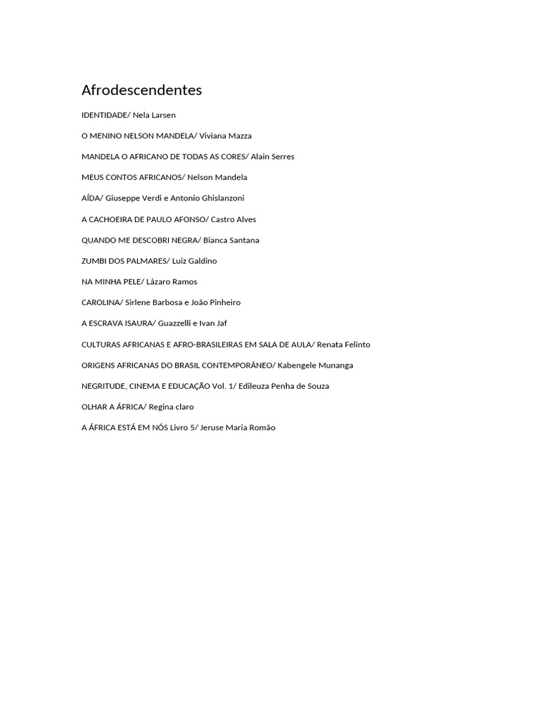 Literatura Afrodescendente e Identidade | PDF