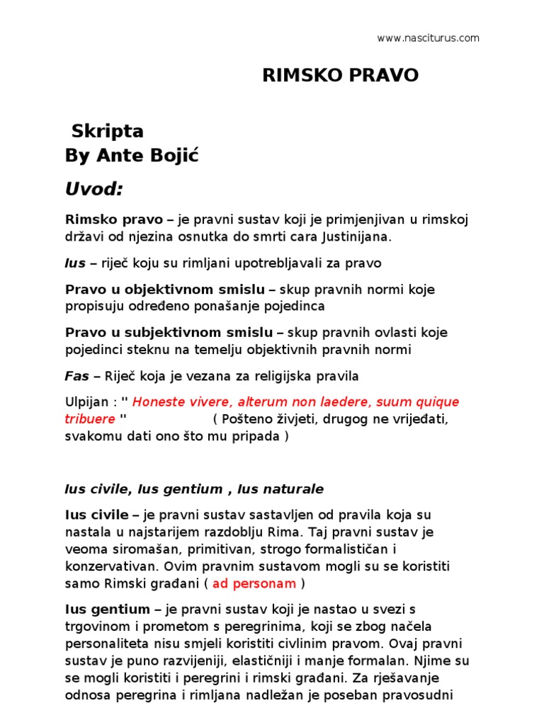 Rimsko Pravo by Ab | PDF