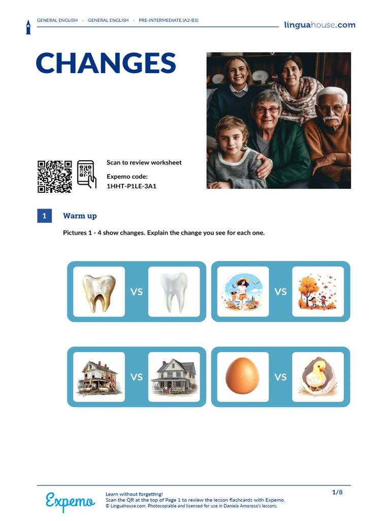 Changes British English Teacher A2 B1 | PDF | Linguistic Morphology ...