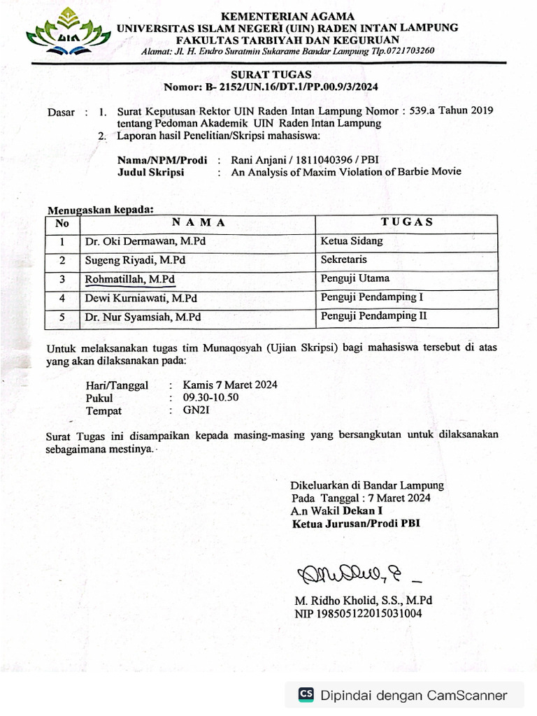 Ba, ST, Nilai Rani Anjani | PDF
