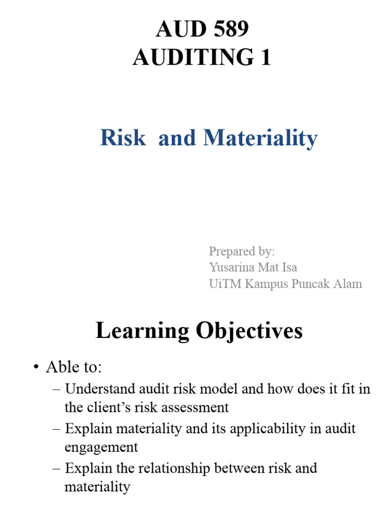 Audit Risk and Materiality Explained | PDF | Audit | Financial Audit