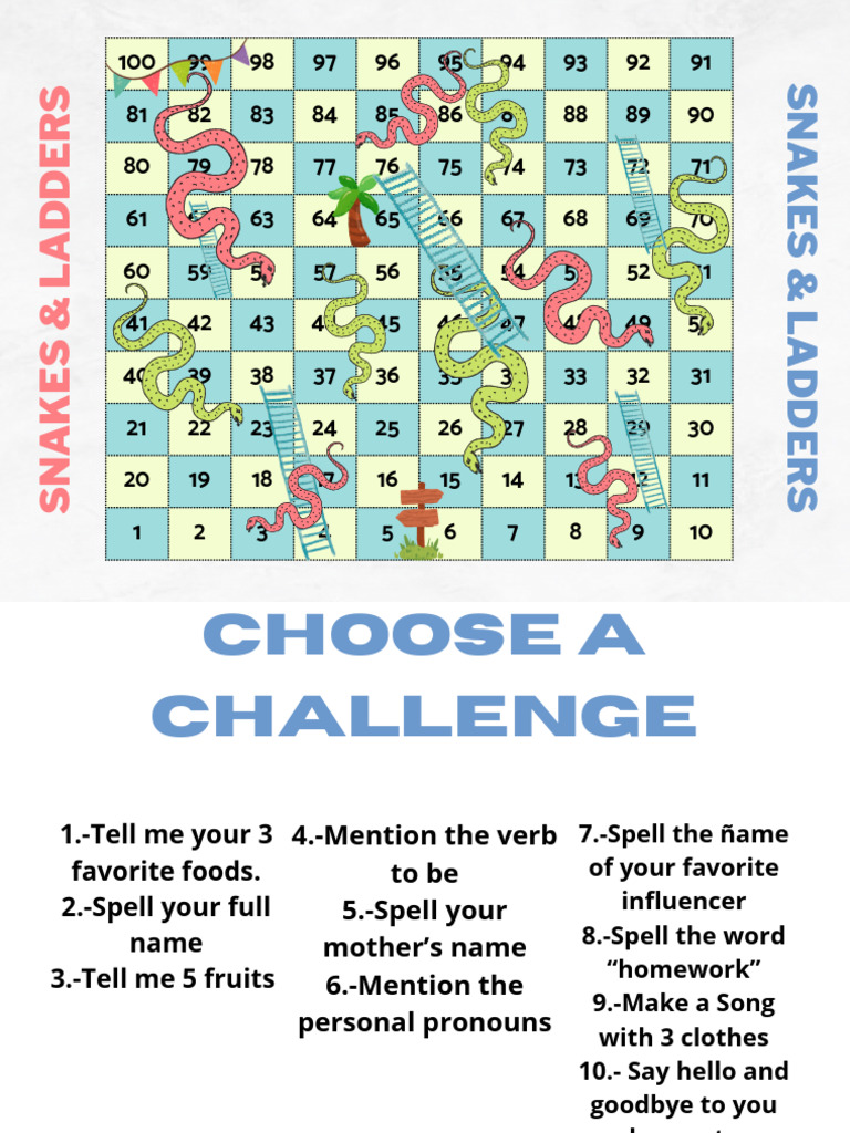 Copia de Snakes and Ladders Board Game A4 | PDF