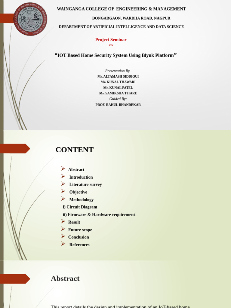 Iot Home Security | PDF | Internet Of Things | Microcontroller