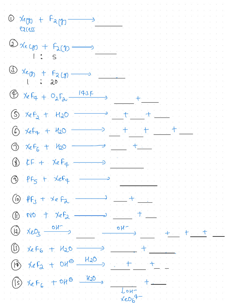 Students Copy of Noble Gas Reactions | PDF