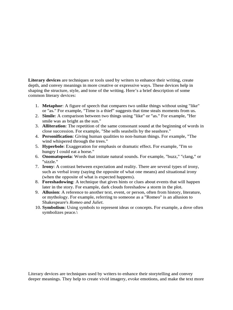 Literary Devices: Romeo and Juliet | PDF