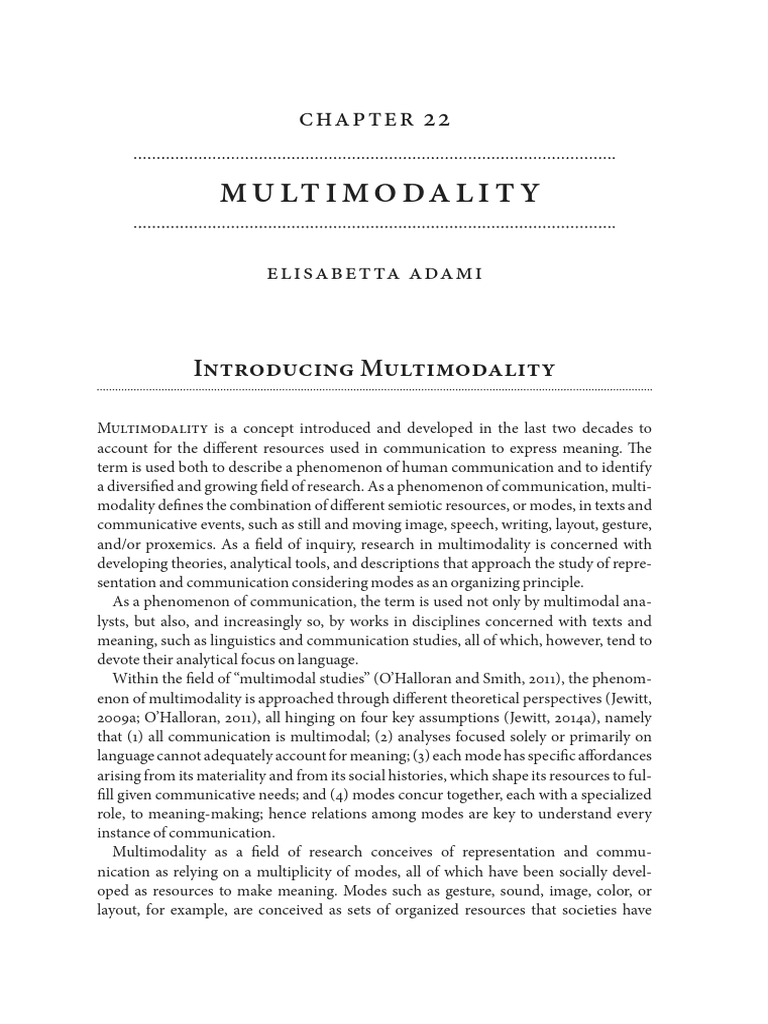 Understanding Multimodality in Communication | PDF | Semiotics | Human ...