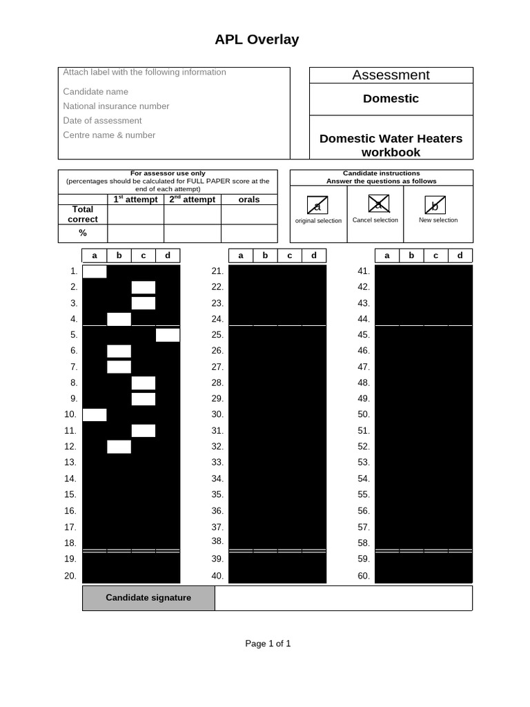APL Overlay Domestic Water Heaters Workbook | PDF | Chess | Chess Theory
