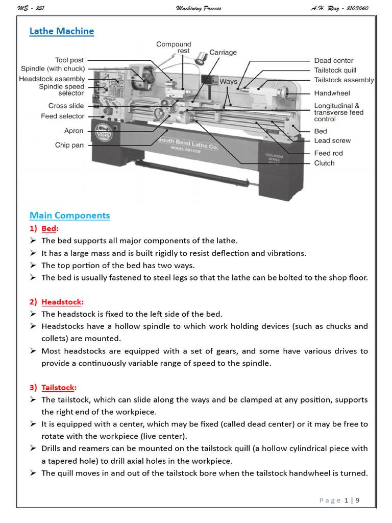 Lathe Machine | PDF | Machining | Industrial Processes