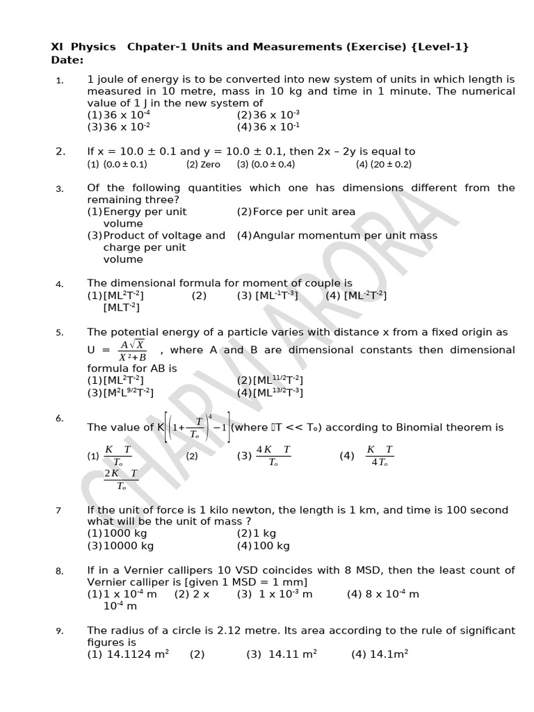Physics Units and Measurements | PDF | Physics | Physical Quantities