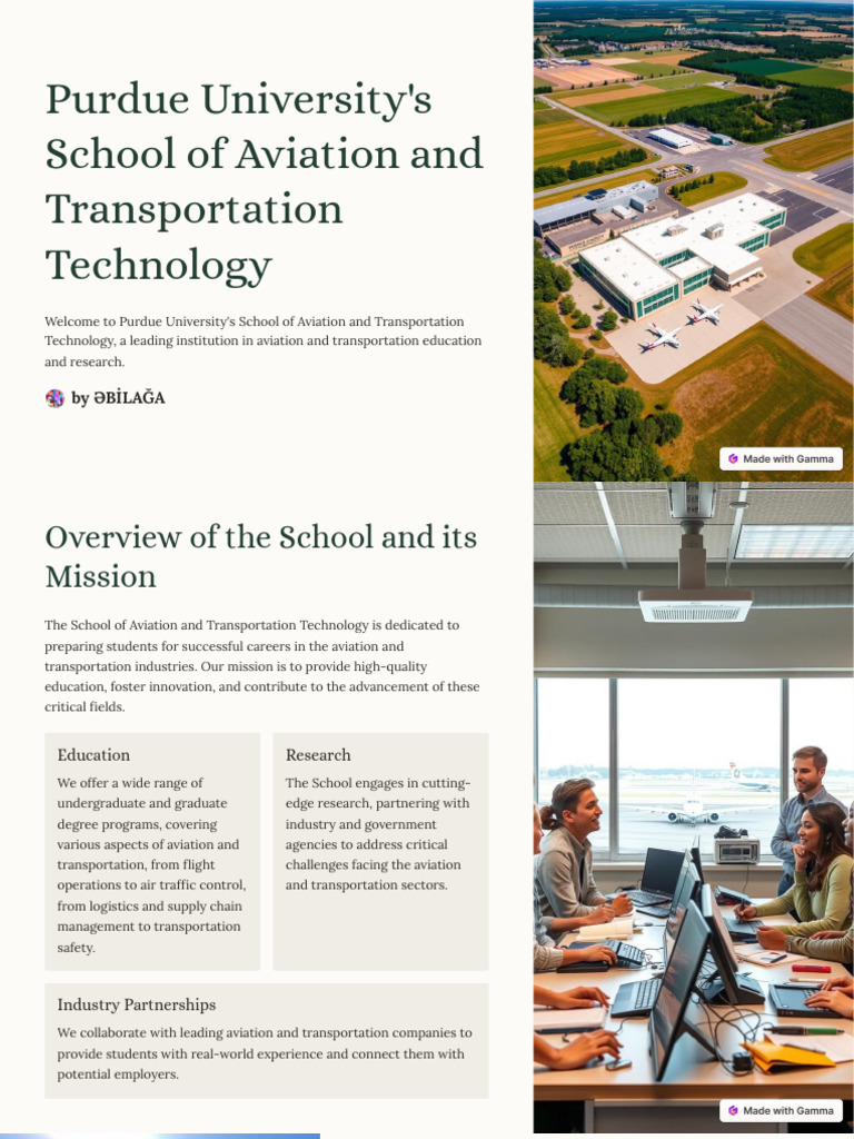 Purdue Universitys School of Aviation and Transportation Technology ...