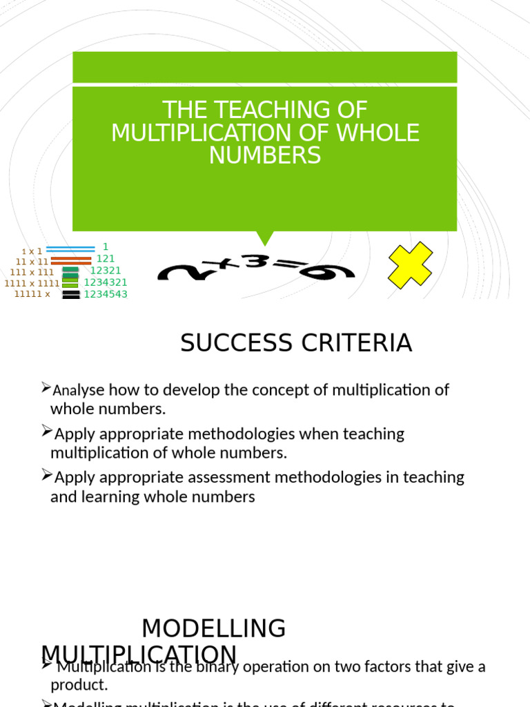 Teaching Multiplication of Whole Numbers - 072912 | PDF ...