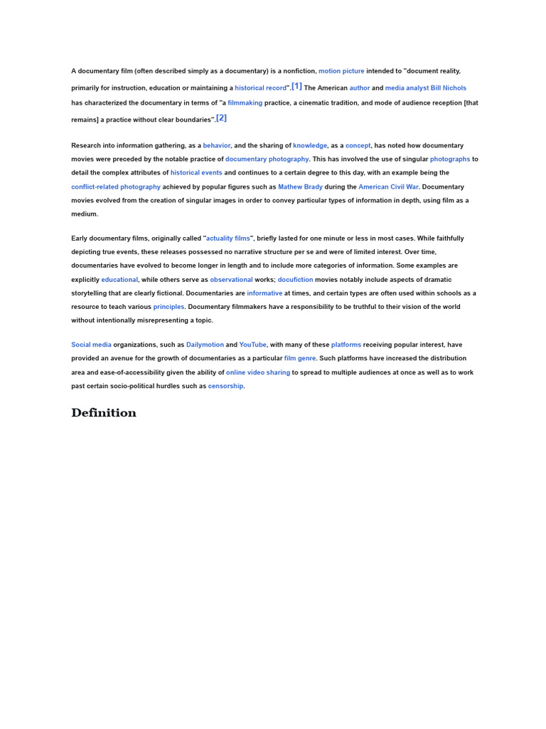 Documentary Wiki | PDF | Documentary Film
