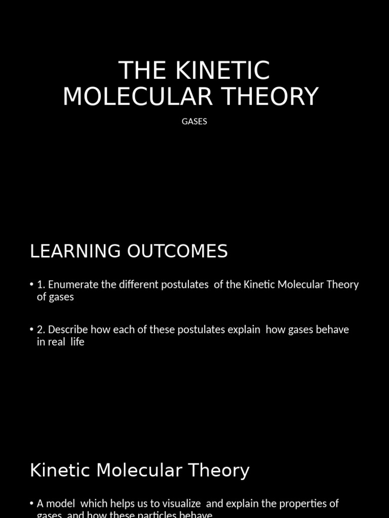 Kinetic Molecular Theory of Gases Explained | PDF | Gases | Mechanical ...