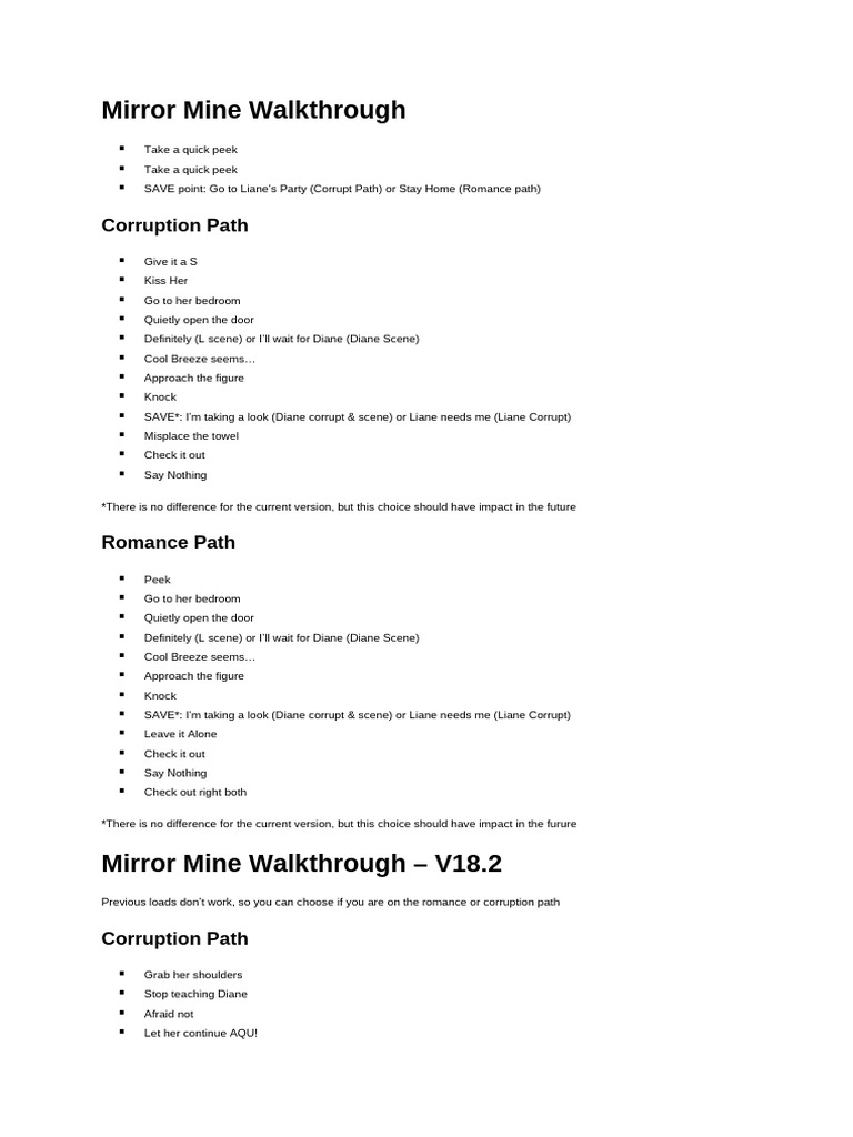 Mirror Mine Walkthrough: Paths Guide | PDF