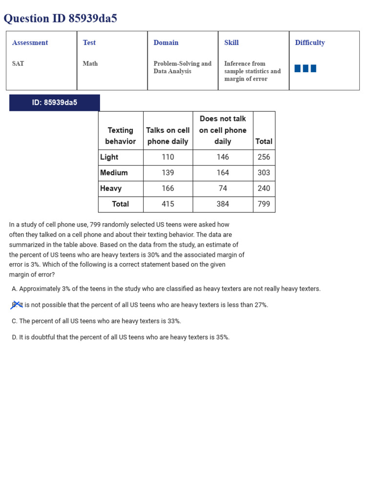 SAT Suite Question Bank - Adada Results | PDF | Sat | Mean