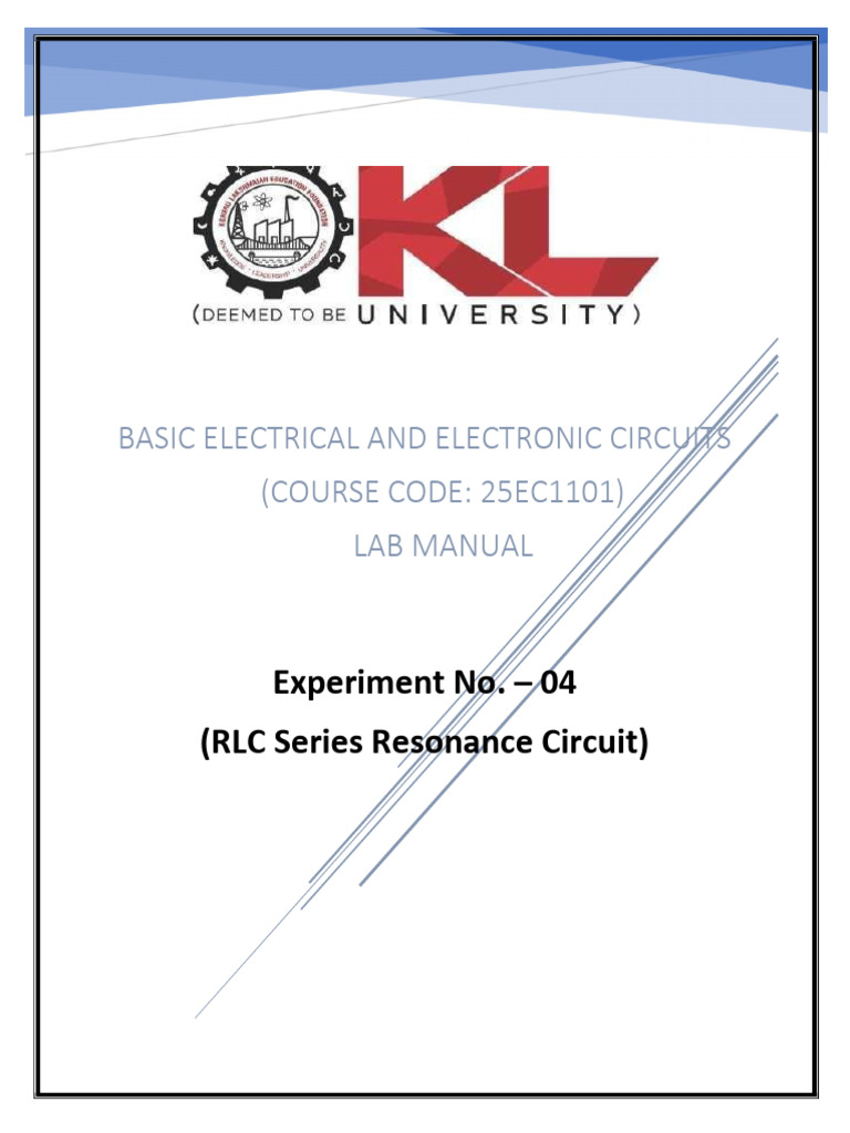 Series RLC Resonant Circuit | PDF | Resonance | Electrical Impedance