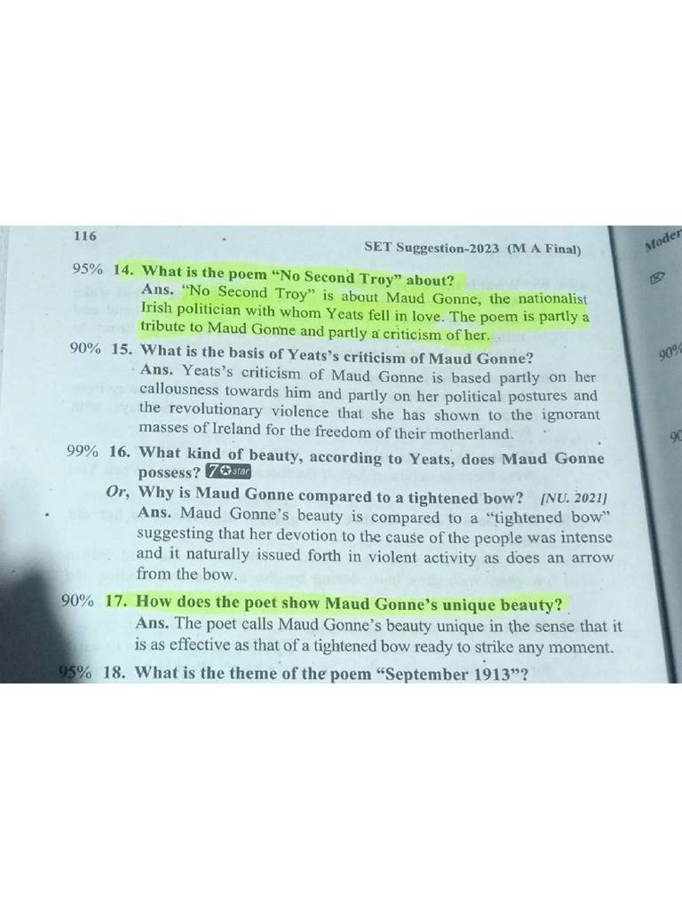 Modern Poetry All Answers | PDF