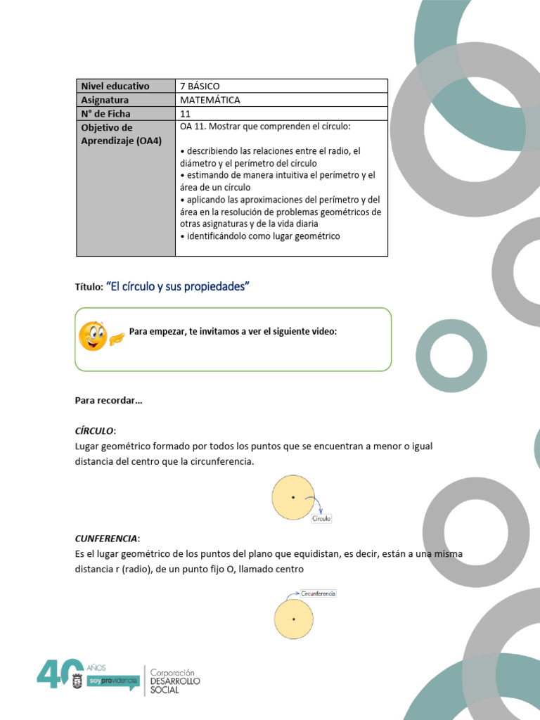 El Círculo | PDF | Geometría | Circulo