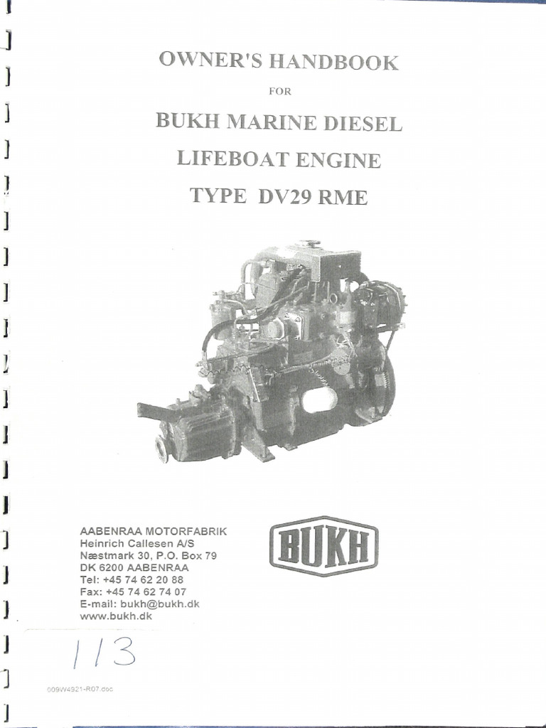 Bukh DV29RME Lifeboat Engine Manual | PDF | Pump | Diesel Engine
