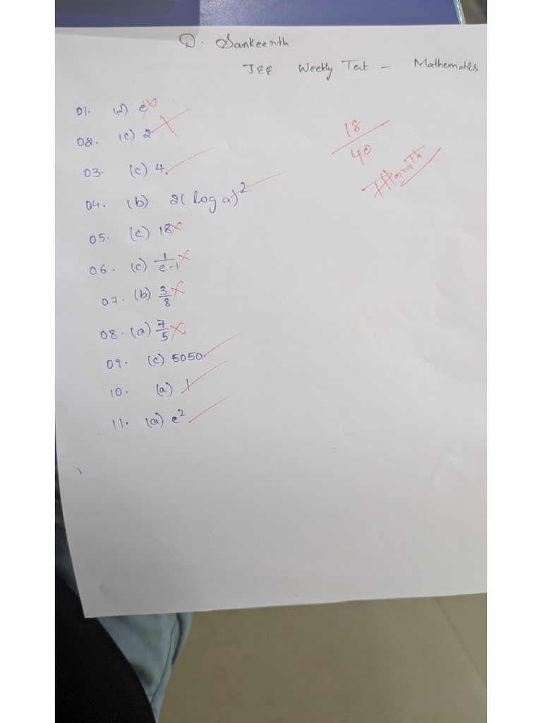 Maths Class Test-2 | PDF
