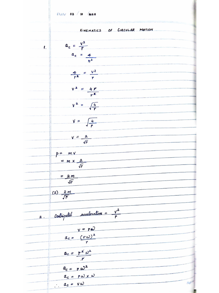 Mirudhula Physics Kinematics of Circular Motion Homework 03-10-2025 ...