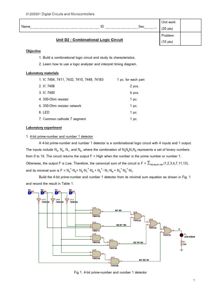 4-Bit Prime Number Detector Circuit | PDF | Logic Gate | Electrical ...