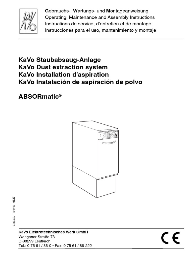 Manuel Aspiration KAVO - Absormatic | PDF