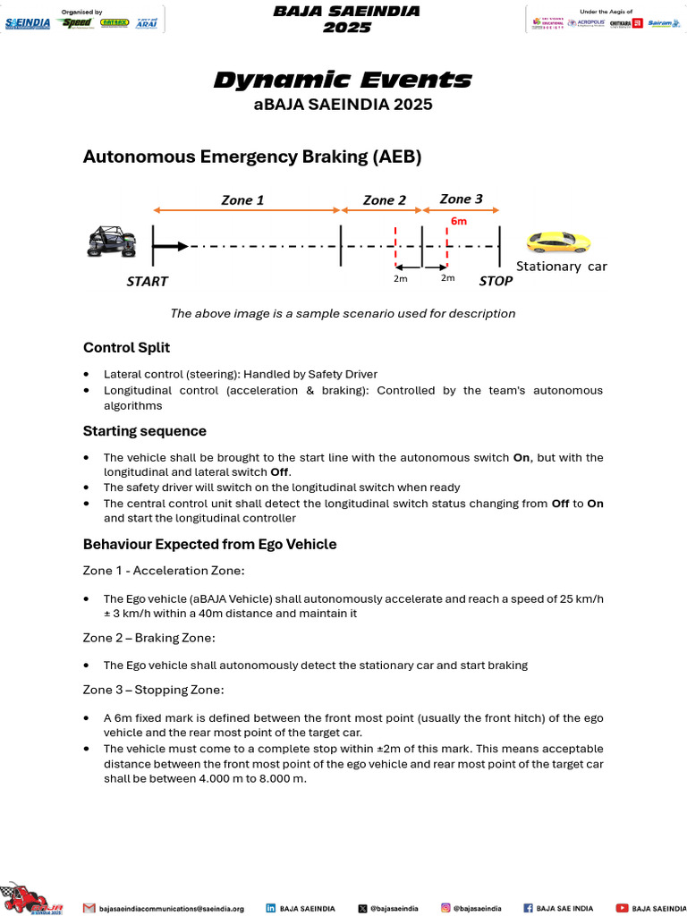 aBAJA SAEINDIA 2025 Event Guidelines | PDF | Traffic Light | Traffic