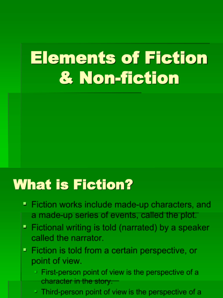 Fiction vs. Nonfiction Elements | PDF