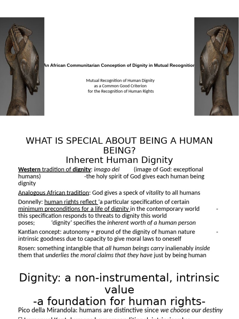 African Communitarian Dignity and Rights | PDF | Dignity | Rights