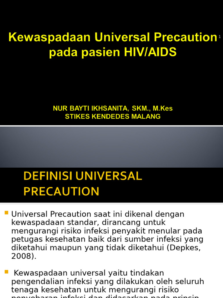Universal Precaution 1 | PDF