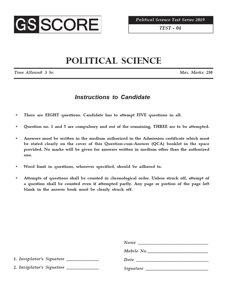 Pol. Science-4 | PDF | Liberal Arts Education | Political Science
