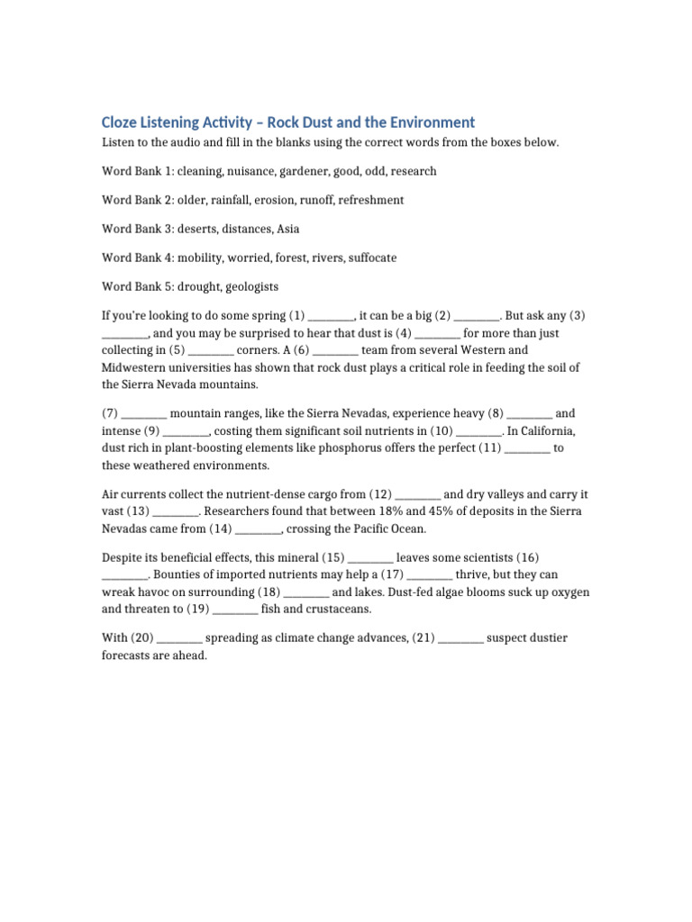 Rock Dust's Environmental Impact | PDF